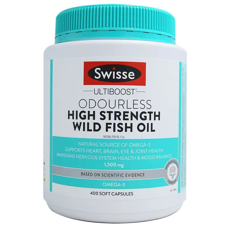 Swisse High Strength Wild Fish Oil 1500mg 400 Capsules Odourless Omega ...