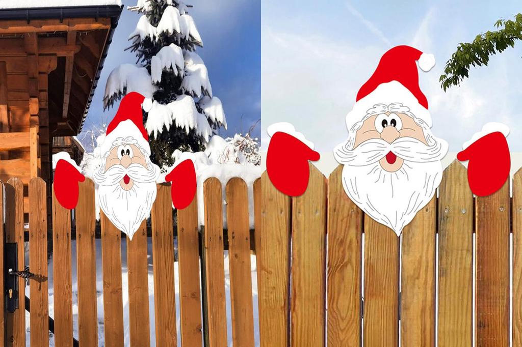 Lightweight Santa Peep Design Quick Setup Holiday Decorations Wooden ...