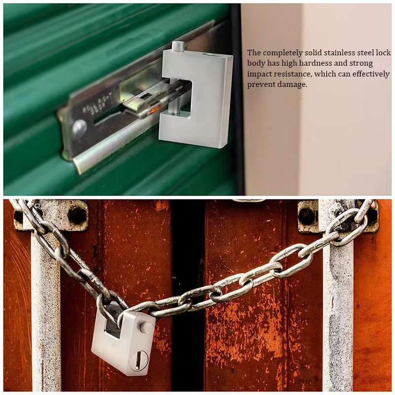 Heavy Duty Rectangular Padlock Reinforced Shackle Anti-Cut Waterproof ...