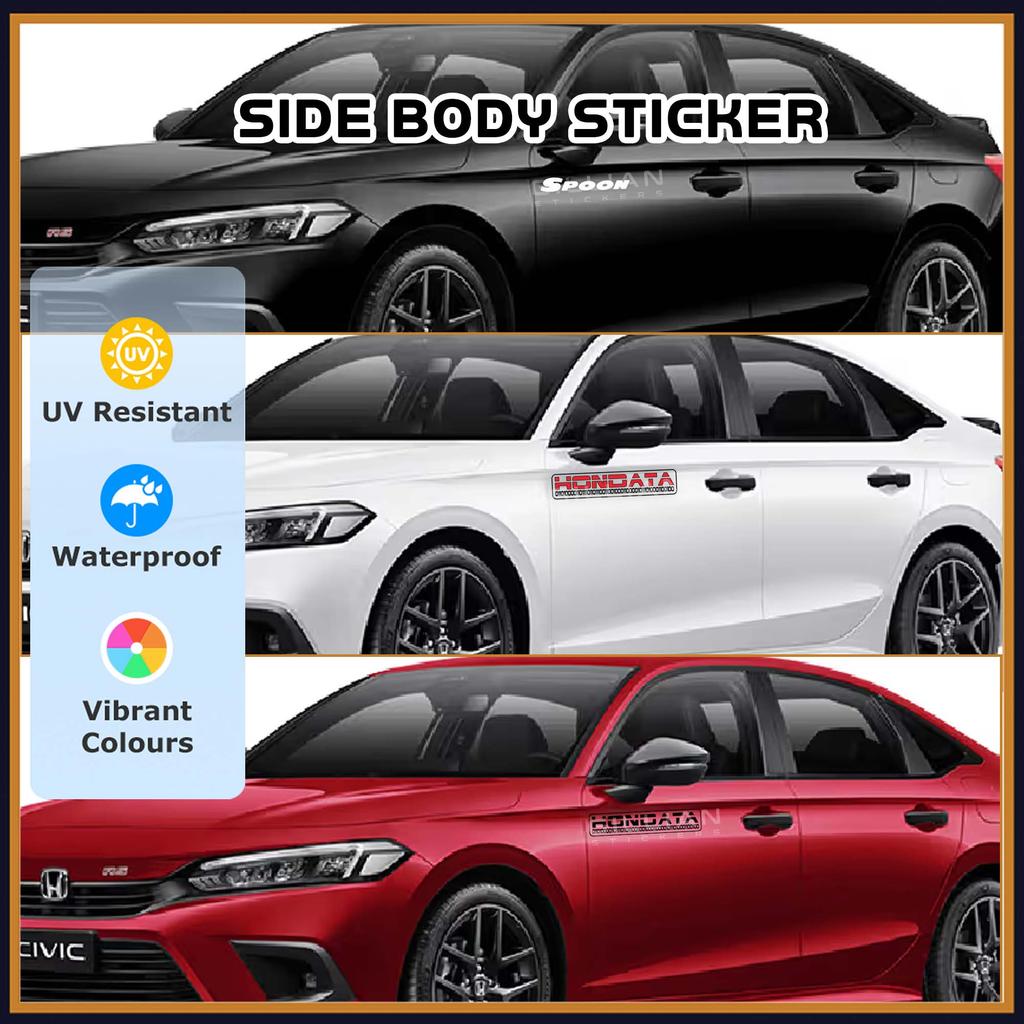 Spoon Hondata Side Body Sticker (2pcs) Waterproof Vinyl Decal for Honda ...