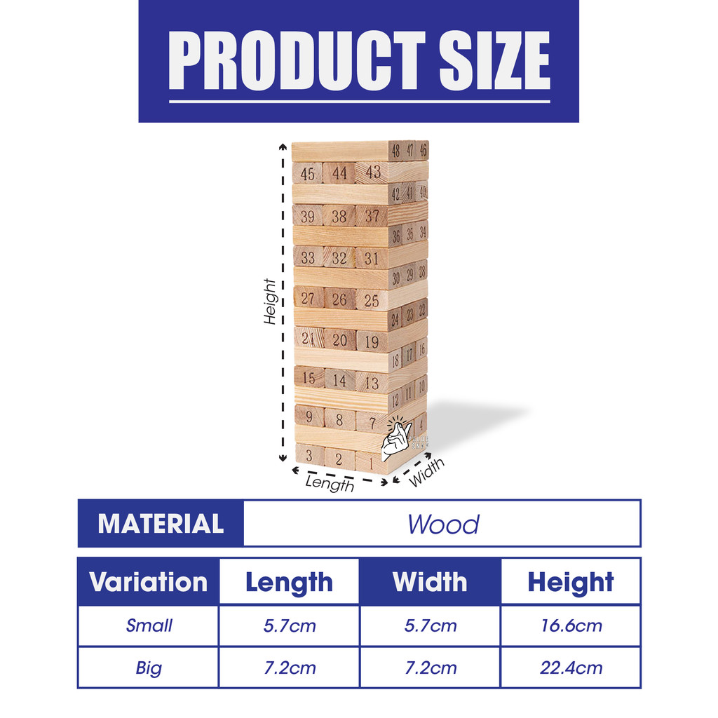 Wooden Brick Block Building Toy Game Mainan Kayu Block Wooden Blocks ...
