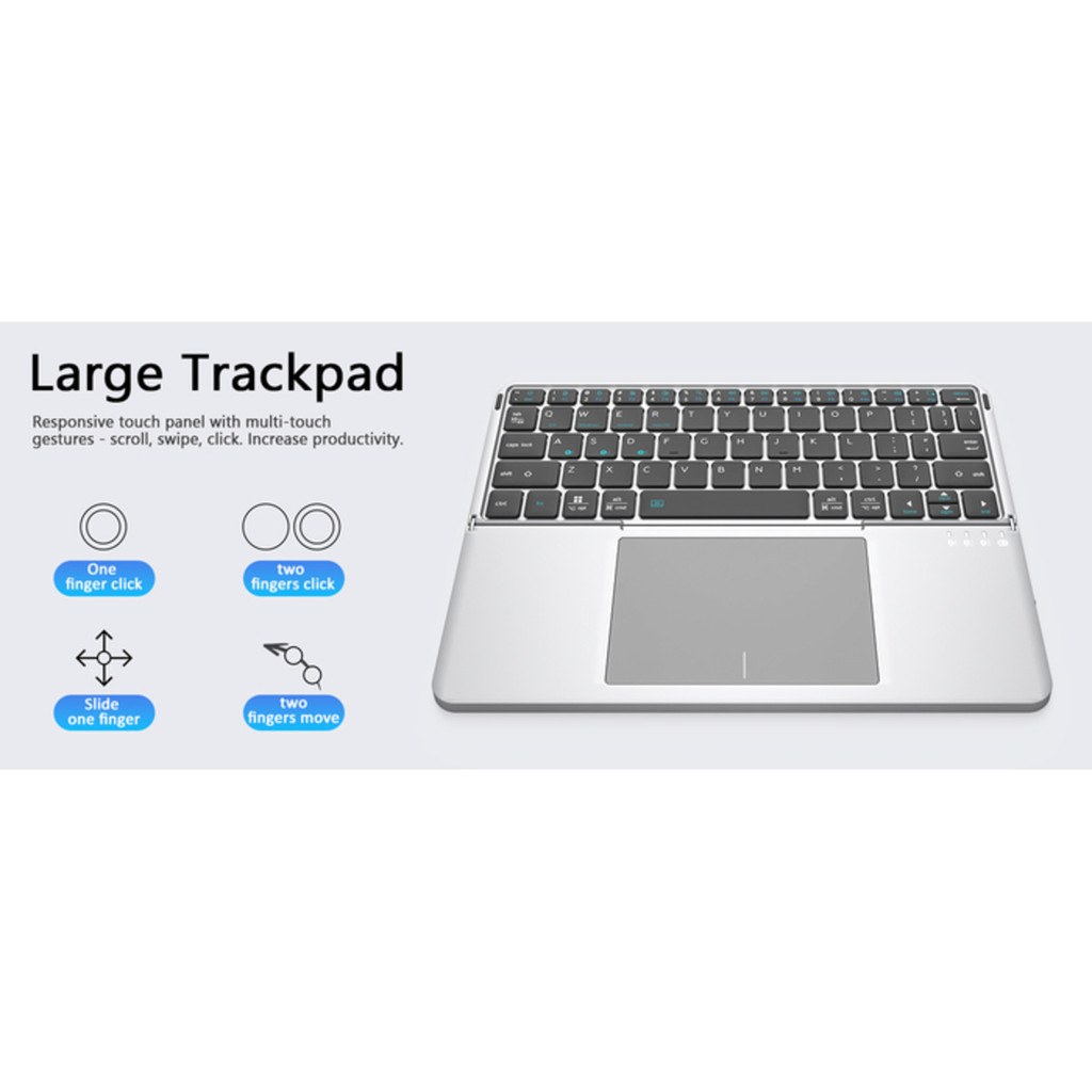 JOMAA Bluetooth Folding Keyboard With Stand Touchpad Rechargeable ...