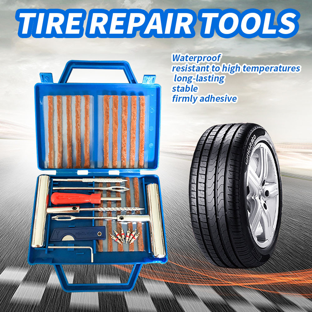 Car Motorcycle EV Tire Repair Kit Quick Puncture Fix Strong Strips Glue ...