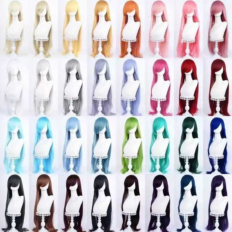 Silky Universal Long Straight Hair 1cm Universal Multicolor Long Bangs ...