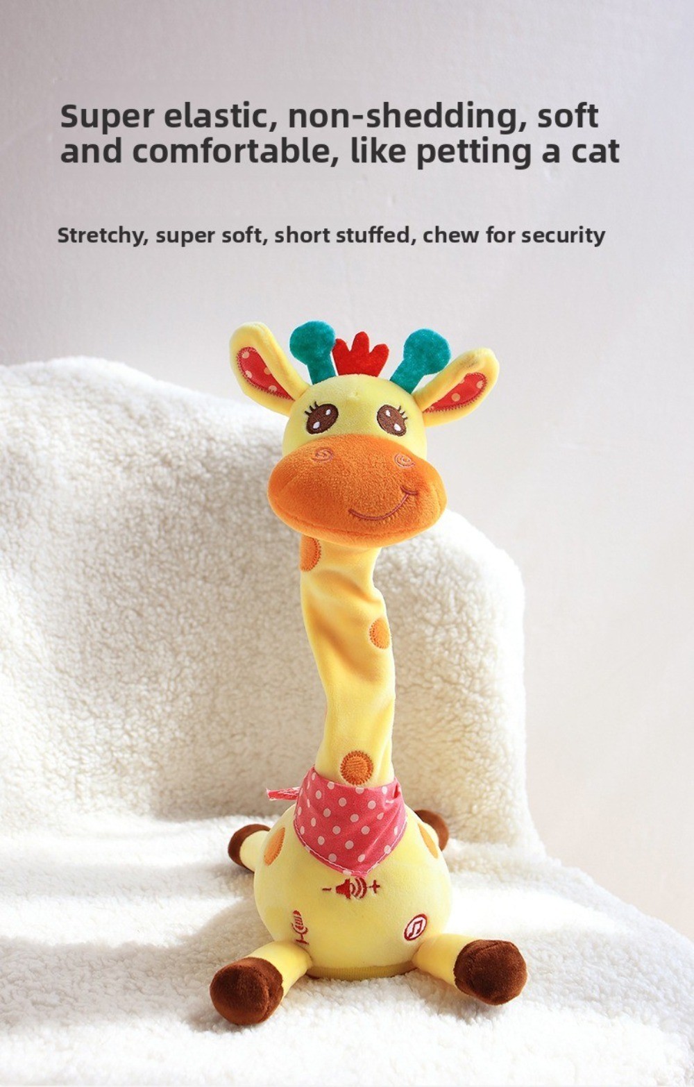 Repeating What You Say Dancing Talking Giraffe Toy with 10 Songs Plush ...