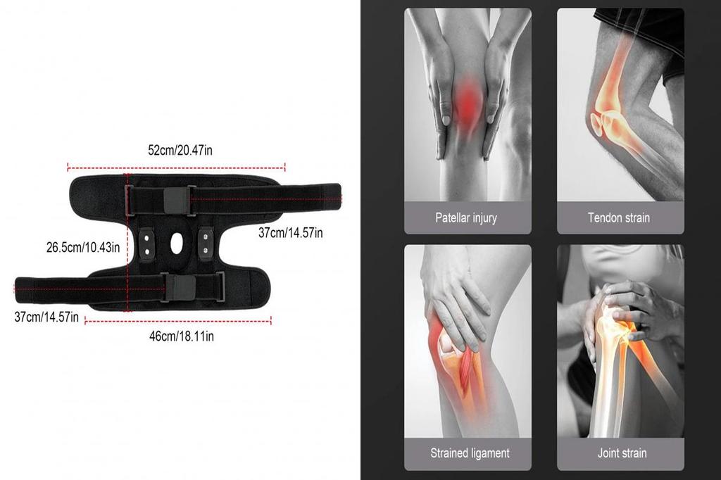 Knee Support with Dual Metal Side Stabilizers Adjustable Knee Brace ...