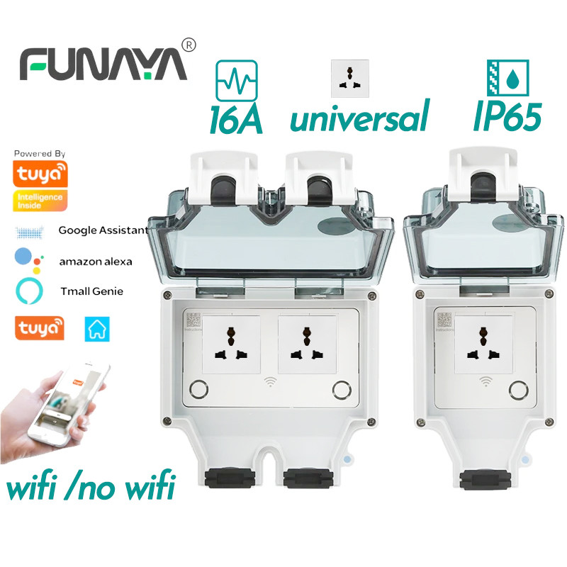 FUNAYA Tuya WIFI Smart Outdoor Socket Universal 1 2 Outlets IP66 ...