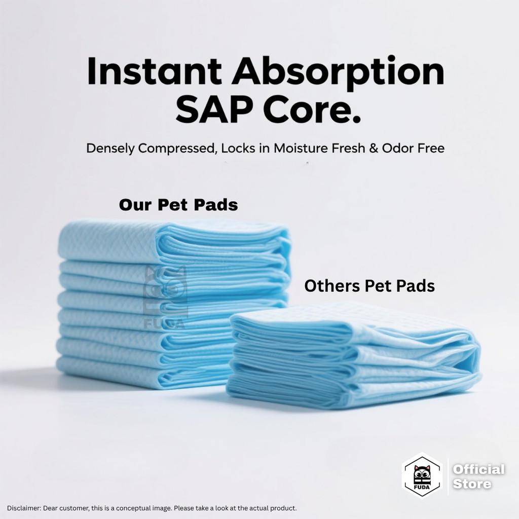 FUDA Dog Training Pad Pet Wee Pee Poop Pads Urinal Disposal 100% ...
