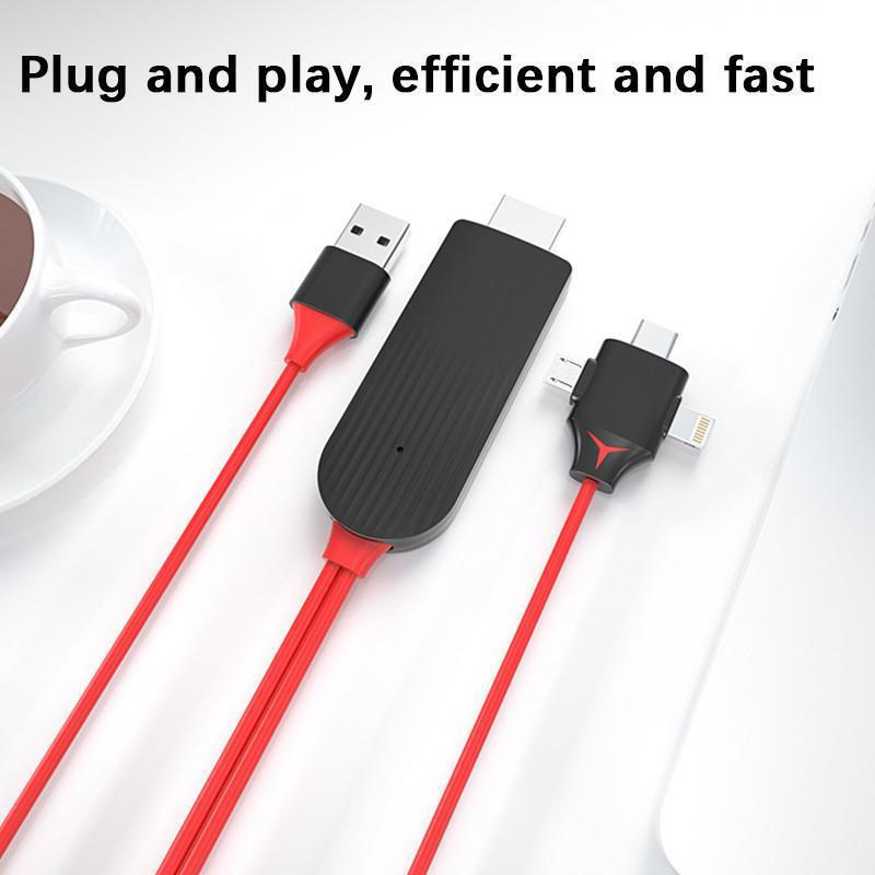 3 in1 USB Universal Mirascreen HDMI Same Screen Adapter Cable Phone ...