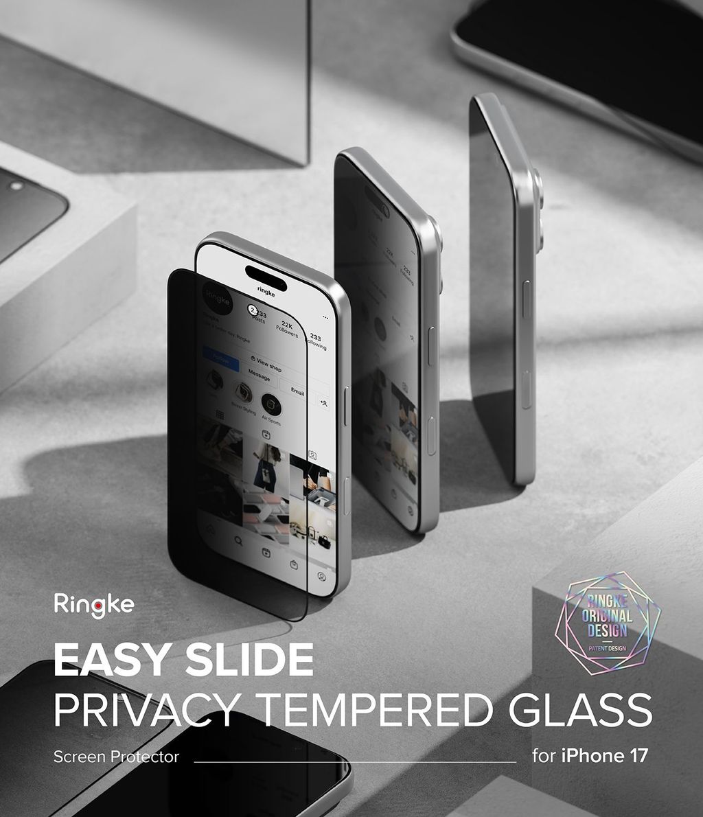 Ringke Easy Slide Privacy Tempered Glass iPhone 17 Screen Protector [2 ...