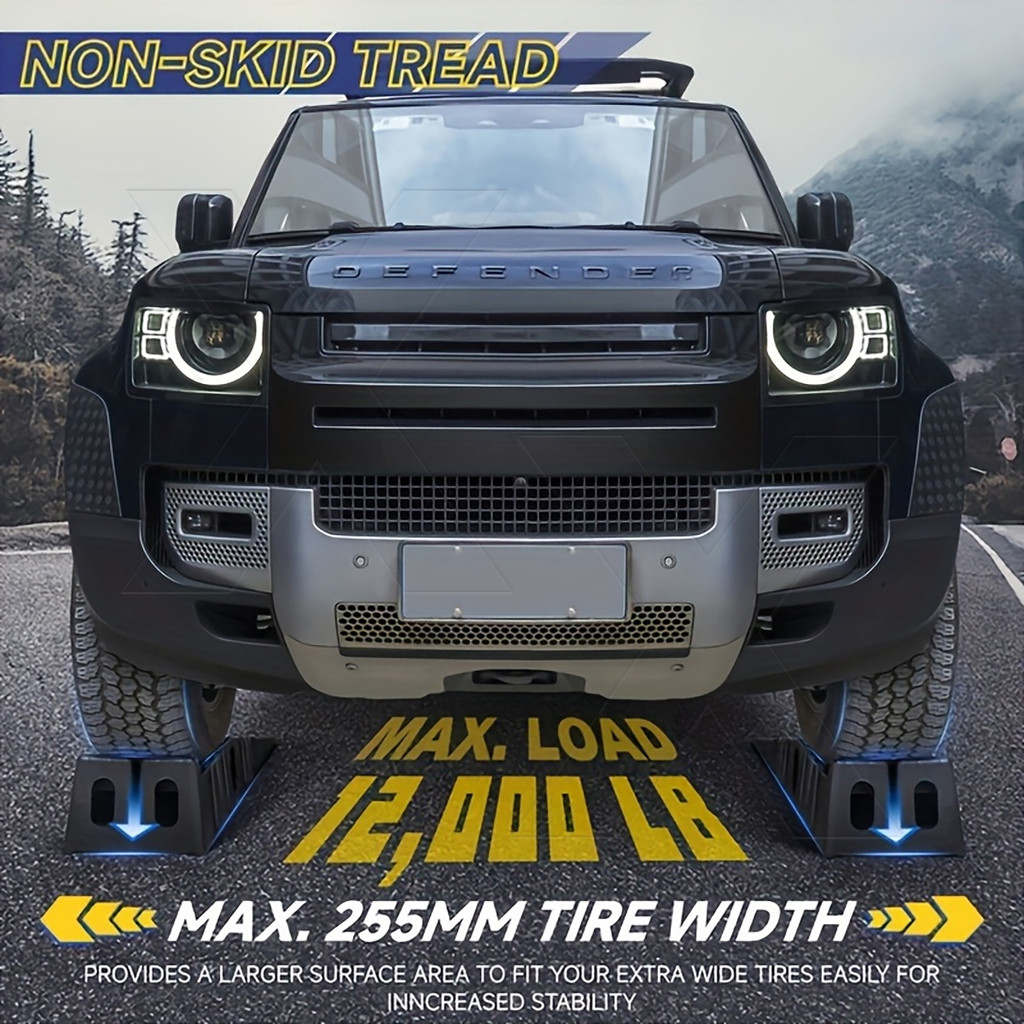 Car Ramps 1 Pair (2 Pcs) Heavy Duty Plastic Car Ramps Car Vehicle Truck ...