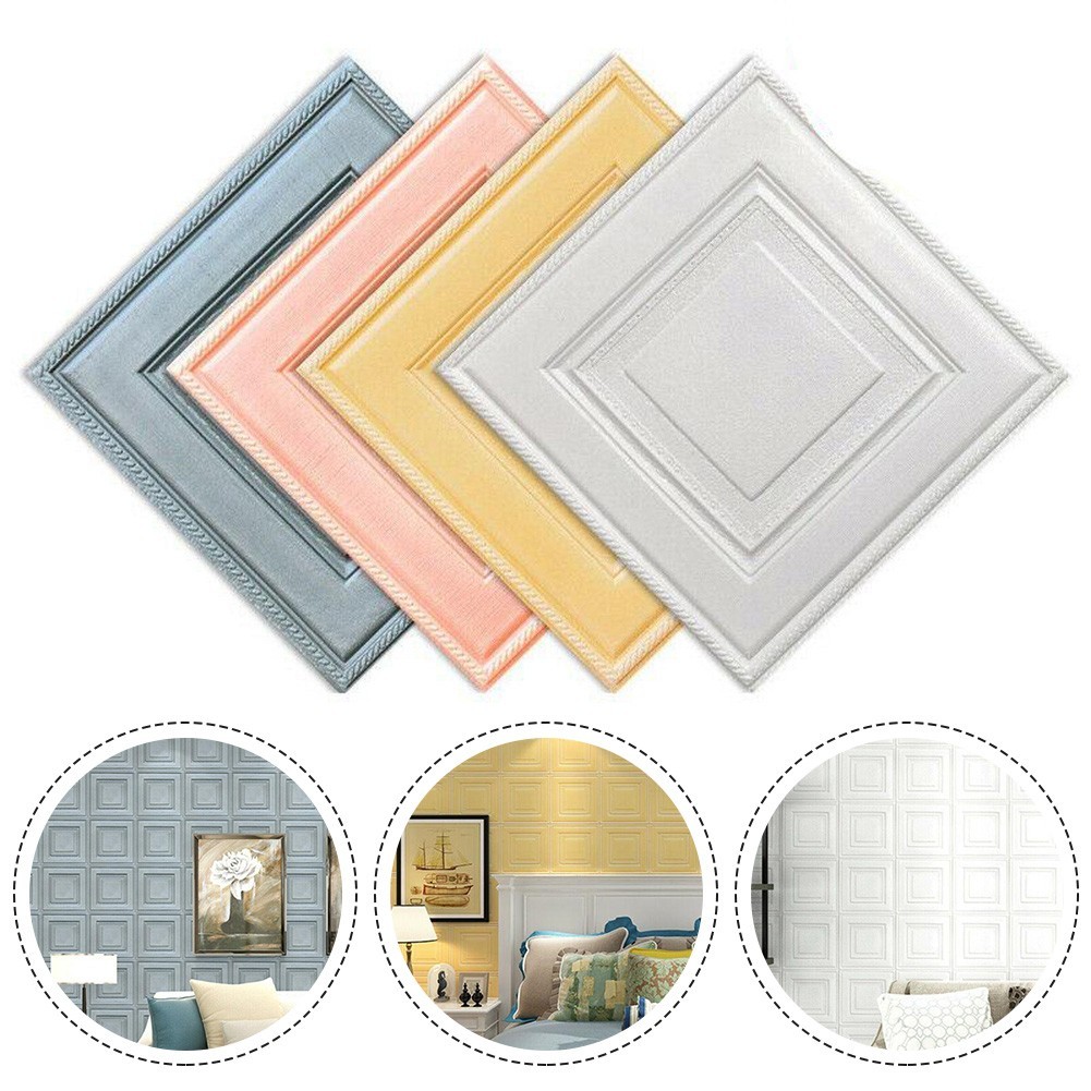 【Stok Terhad】3D Wall Sticker Waterproof Room Ceiling Foam Panel Decor ...
