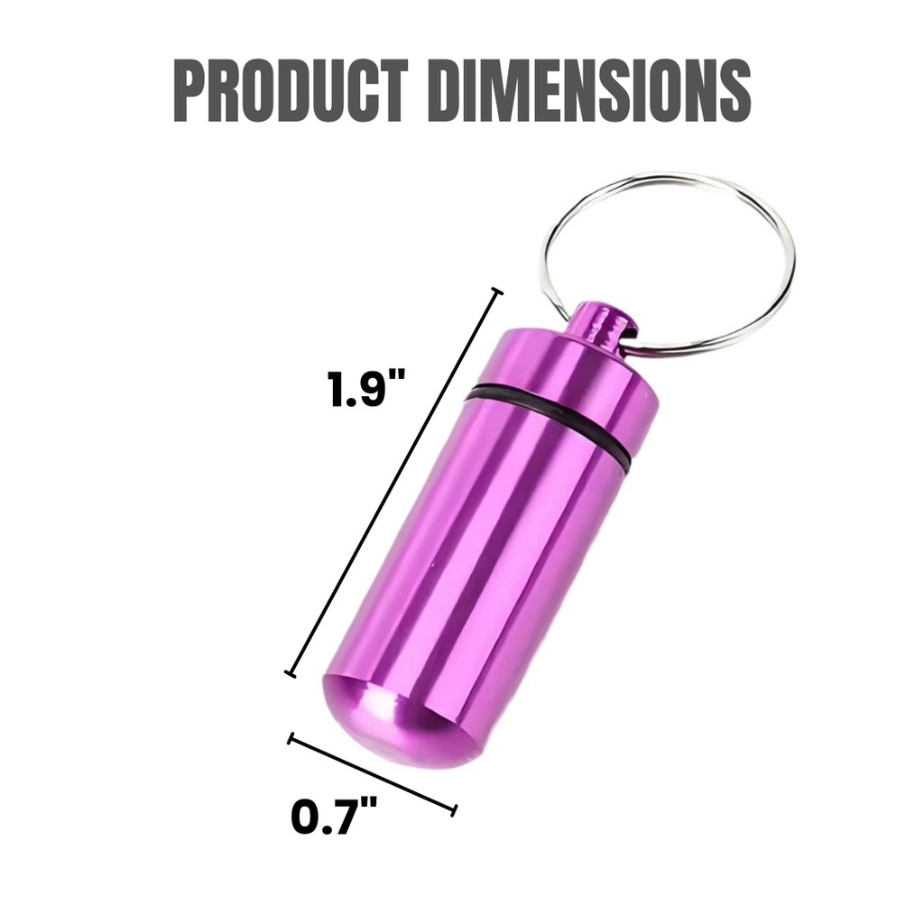 Aluminum Pill Holder Key Chain Storage Box Waterproof Pill Box Holder ...