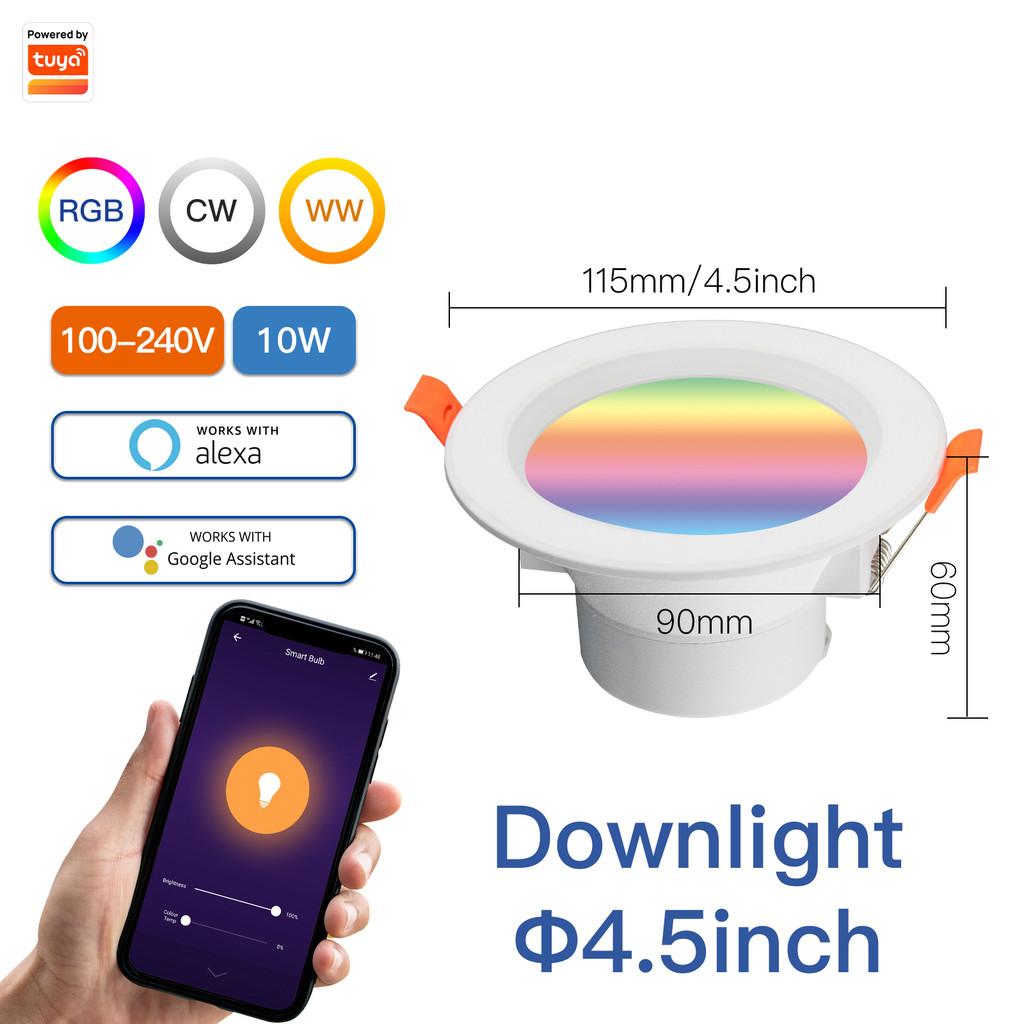 Tuya Smart Ceiling Light Downlight 6W 12W 18W 24W RGBCW Changing Ultra ...