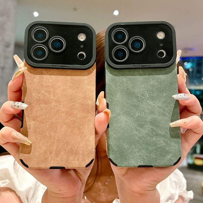 Suede Lambskin Leather Case For iPhone 17 Pro Max Plus 16 15 14 13 12 ...