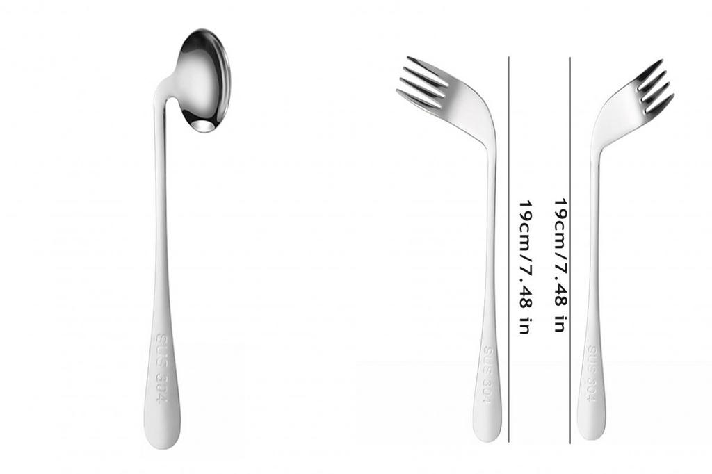 someryer| Patient Spoon Fork Ergonomic Design Spoon Adaptive Stainless ...