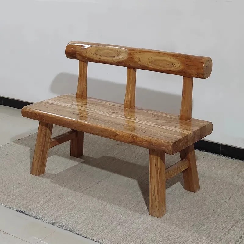 Old elm row chair solid wood rectangular back chair mortise and tenon ...