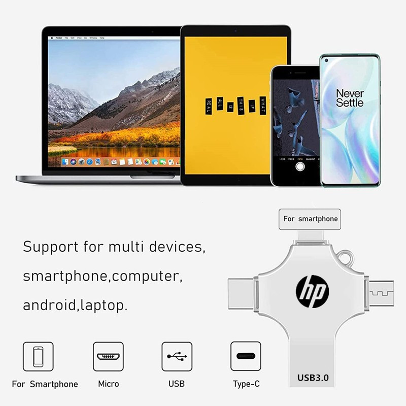 HP 2TB 4-in-1 1TB flash drive USB 3.0 Memory Stick OTG Pendrive 2TB ...
