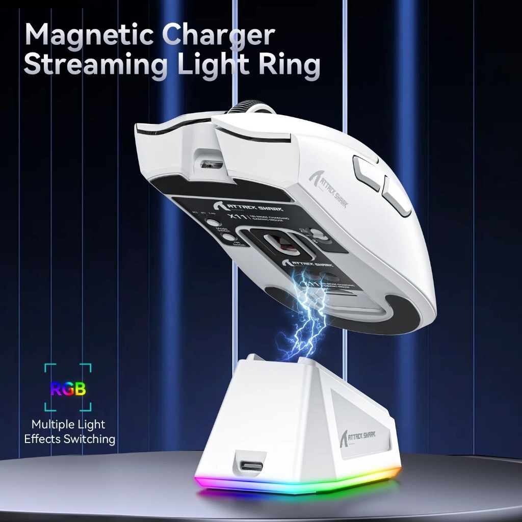 ATTACK SHARK X11 Triple Mode Gaming Mouse PAW3311 Ultra-Light Optical ...