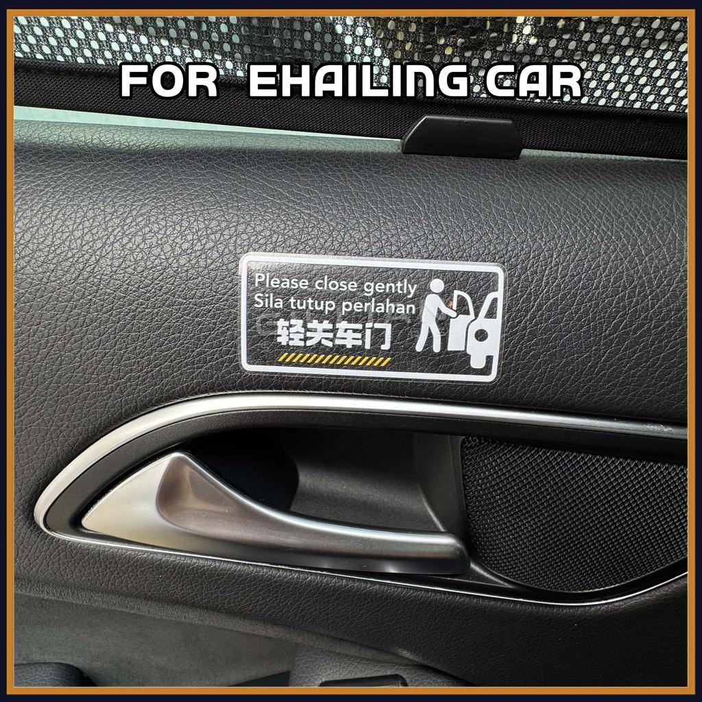 Close Door Gently Sticker (2pcs) Suitable for E-Hailing, Grab, Taxi, or ...