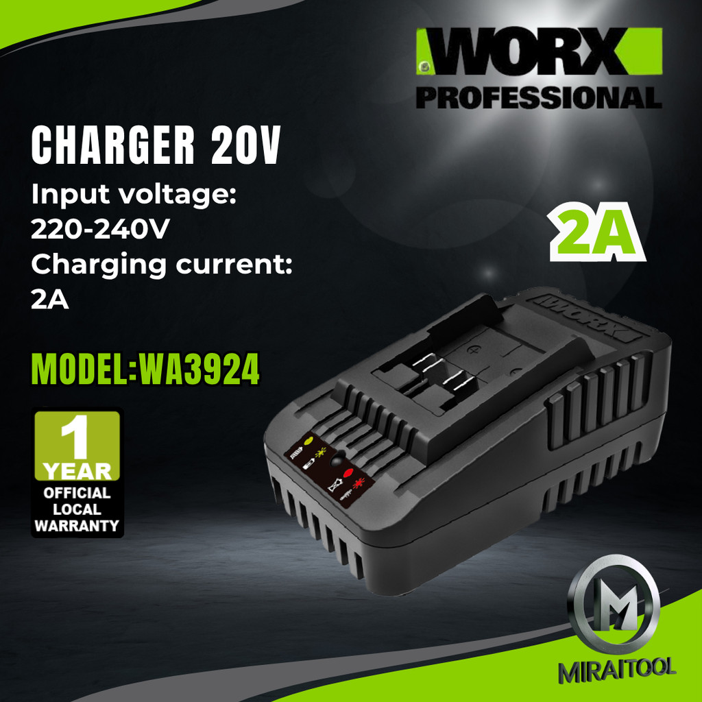 WORX WA3924 Pengecas Bateri 20V I 20V 2A Battery Charger | Shopee Malaysia