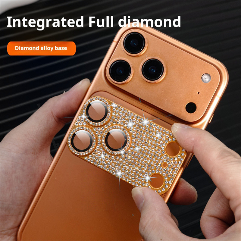 Luxury Flash Diamond phone camera protective film For iPhone 17 pro max ...