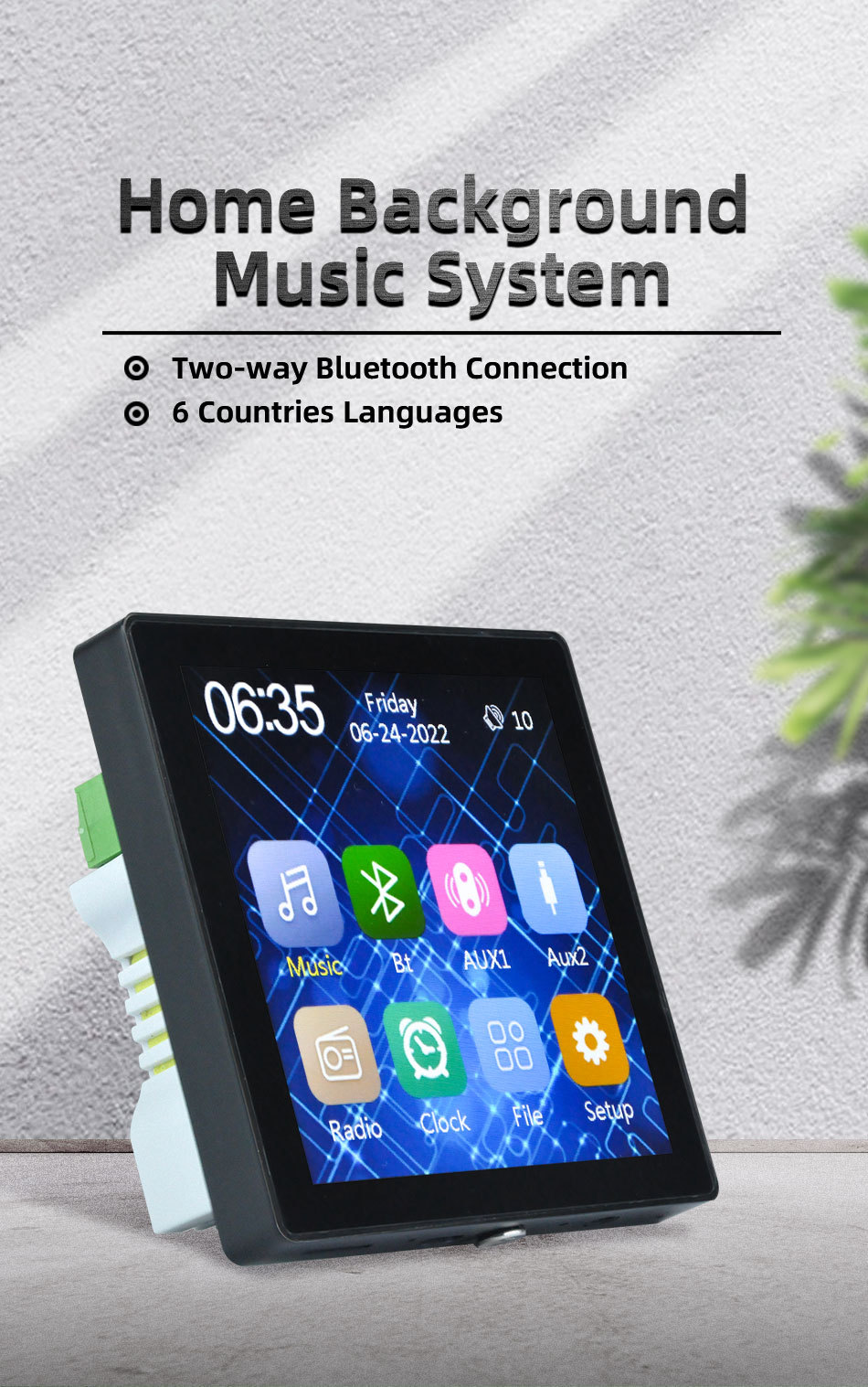 Touch Screen Two-way Bluetooth Supports Six Languages Intelligent Home ...