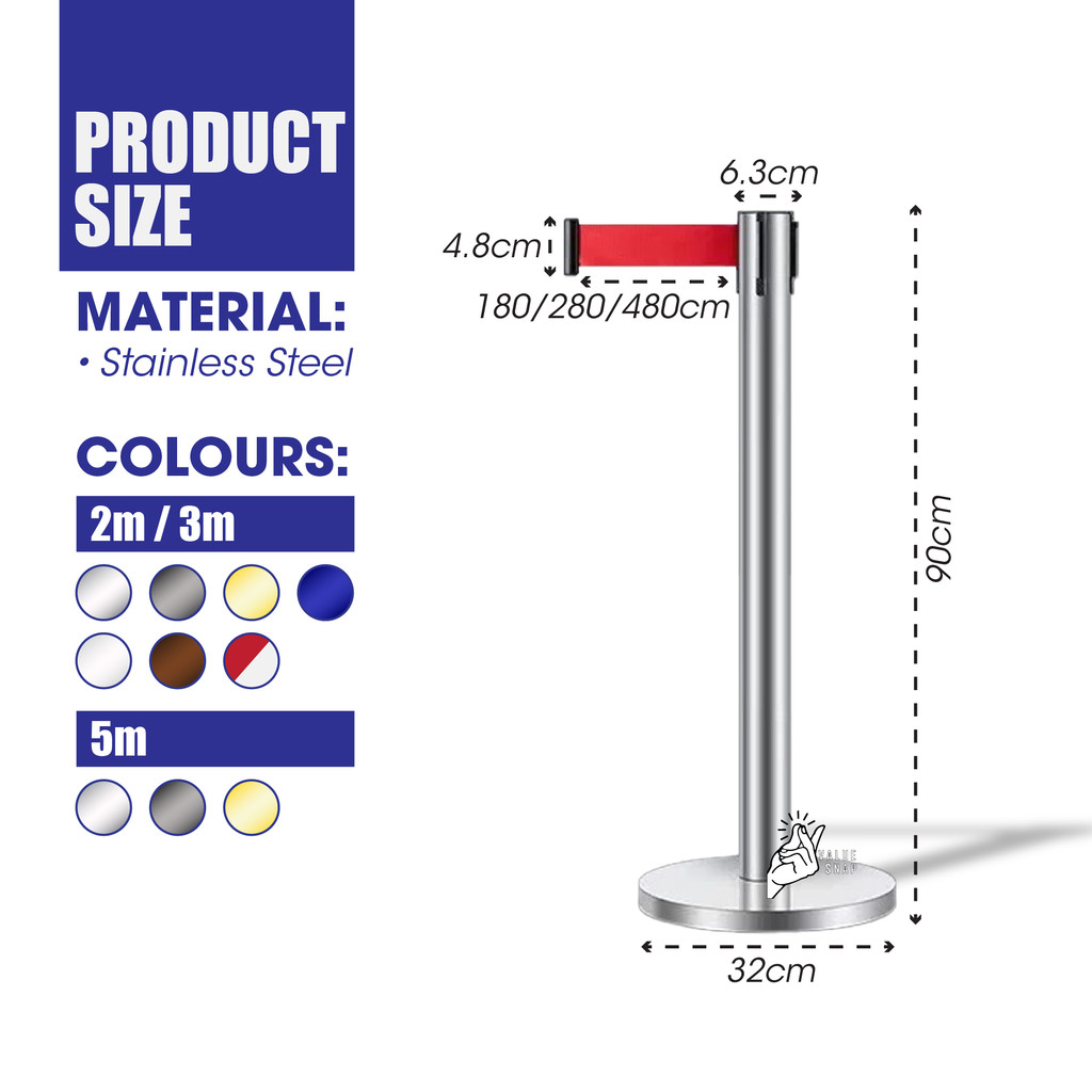 Queue Stand Barrier Divider Pole Retractable Belt Queue Up Stand ...