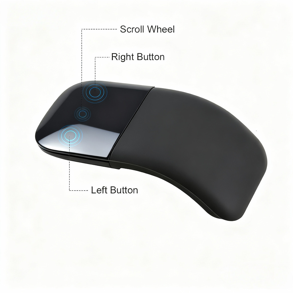 【In stock】Portable Foldable Bluetooth 4.0 Arc Mouse For Microsoft ...