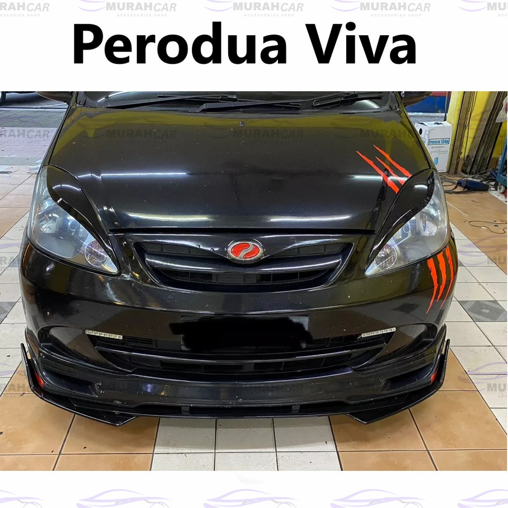 Front Bumper Diffuser Lip Perodua Viva Glossy Black & Carbon Wrap Angle ...