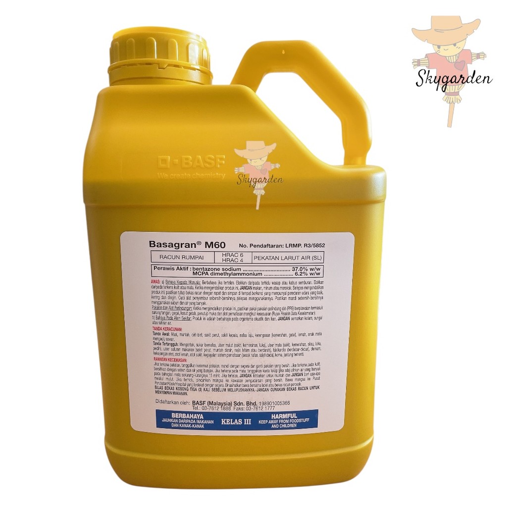 Basagran m60 5Liter/Racun Rumpai/bentazone sodium/mcpa dimethylammonium ...