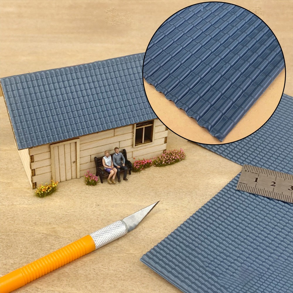 【Stok Ada】Model Building Simulation Tiles Sand Table DIY Craft PVC Roof ...