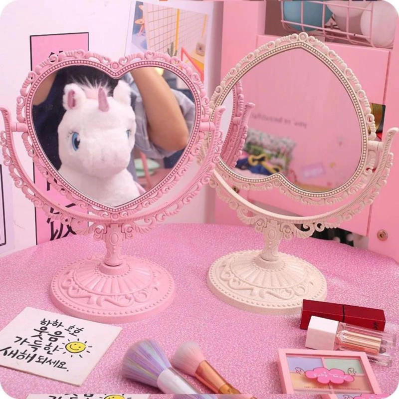 Nordic Vintage Double Sided Makeup Mirror 360° Flip Desktop Vertical ...
