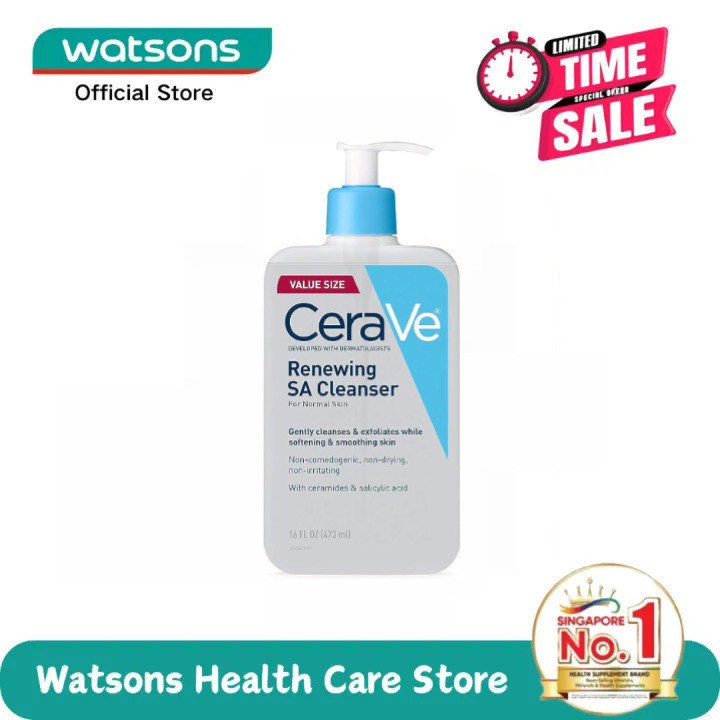 CeraVe Renewing SA Cleanser [Exfoliation, Non-drying, Salicylic Acid ...