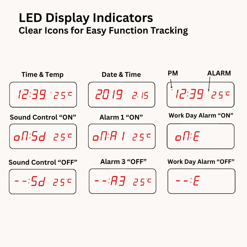 Muji Jam Kayu Digital Deco Desktop Hiasan Rumah Meja Rechargeable LED ...