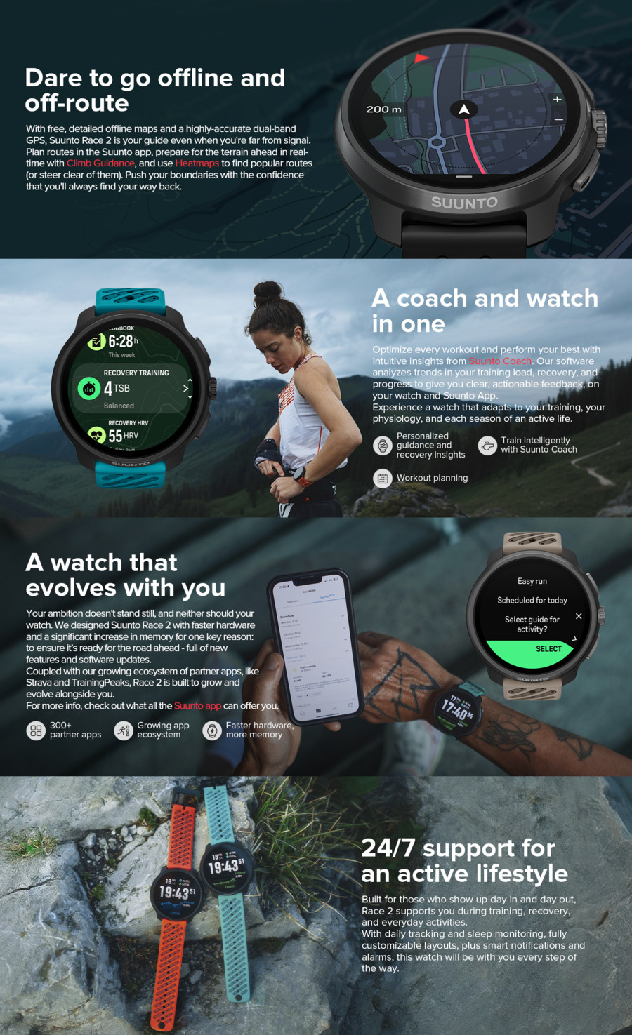[NEW] Suunto Race 2 - 1.5" AMOLED Touchscreen Display, 16 Days Battery ...