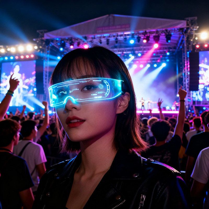 LED Luminous Glasses Light Up Futuristic Glasses Neon Party LED Light ...