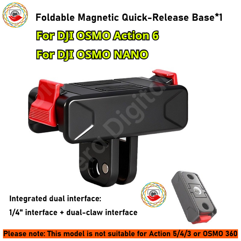For DJI Action 6 Two-Way Magnetic Base / For DJI OSMO Nano Magnetic ...
