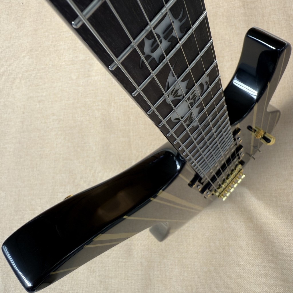 Schecter Black Yellow Stripes 24 Frets Electric Guitar Skeleton Inlay ...