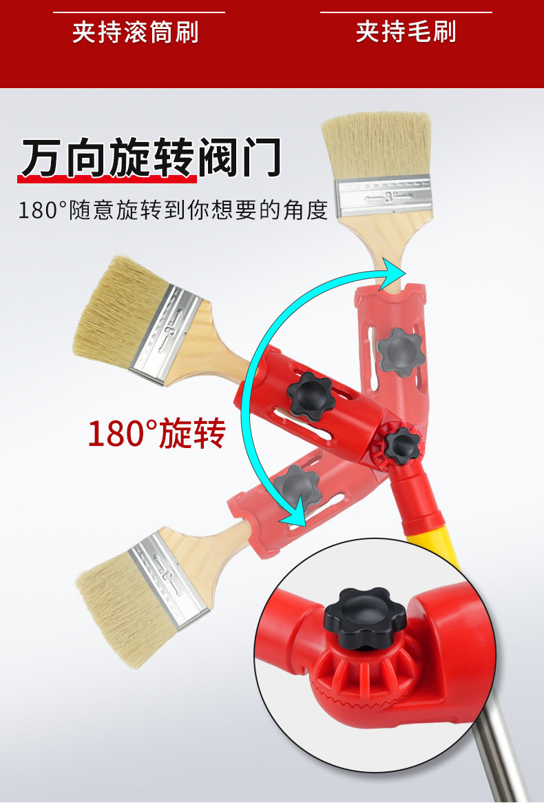 Cross-Border Roller Brush Universal Clamp Paint Brush Handheld Paint ...
