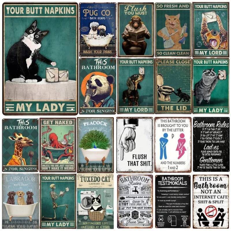 Vintage Metal Tin Poster Retro Metal Tin Signs Posters Plate Visual ...
