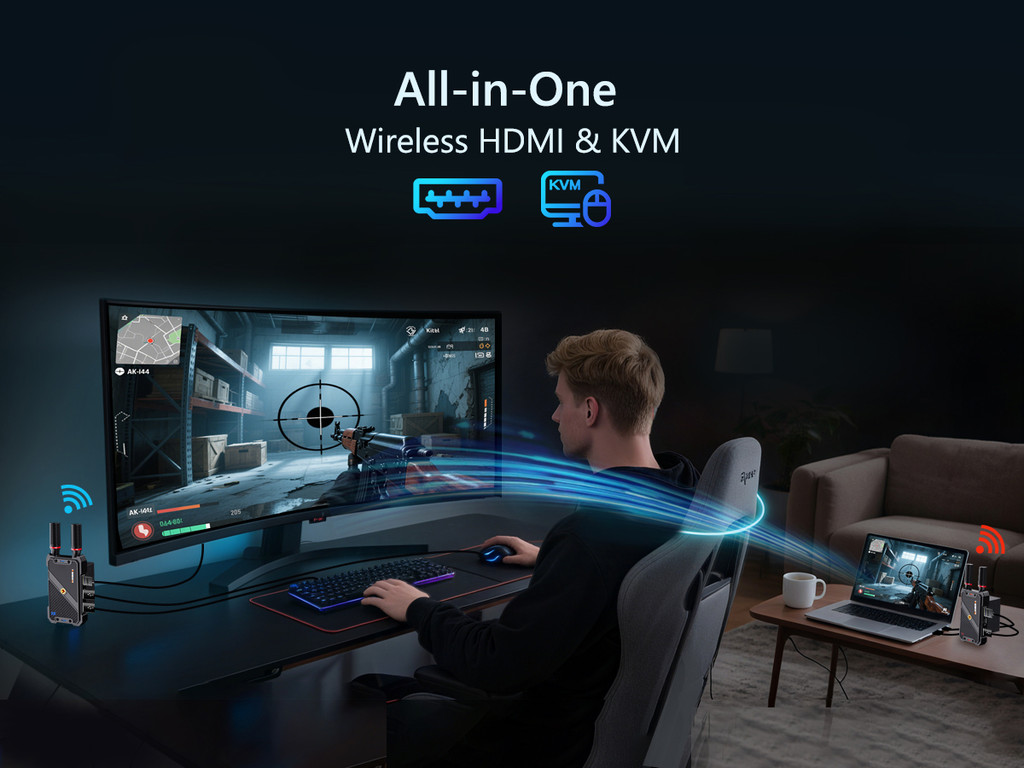 Wireless HDMI KVM Extender Video Transmitter Receiver 400m Support ...