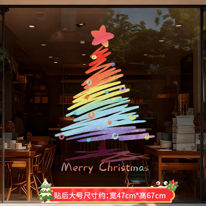 Christmas Glass Stickers Window Decoration Festival Cartoon Stickers ...
