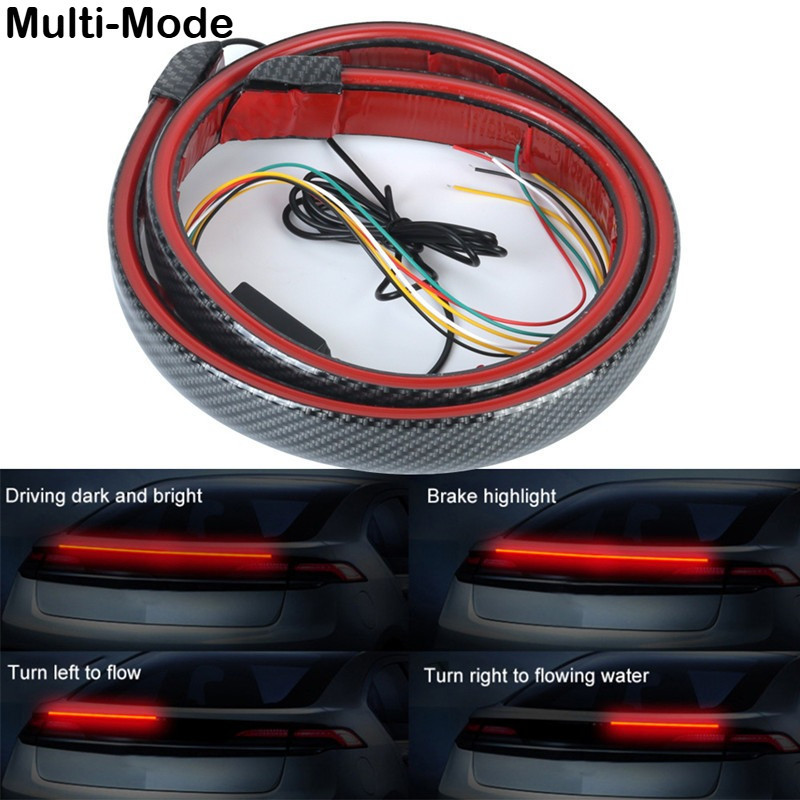 120cm Carbon Fiber Led Spoiler Lights Universal Auto Driving Brake Turn ...