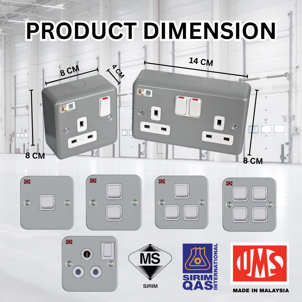 UMS Metal Clad Switch Socket Series SIRIM Approved Heavy Duty ...