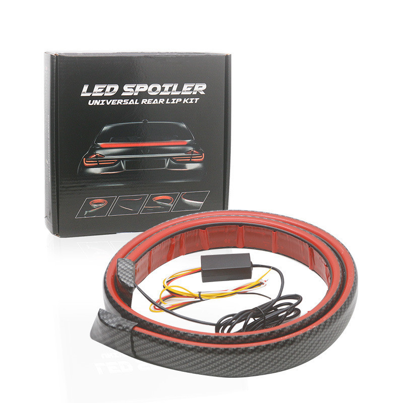 120cm Carbon Fiber Led Spoiler Lights Universal Auto Driving Brake Turn ...