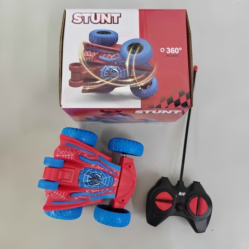 Stunt Car Remote Control Spider Man Racing Car Toy with Lighting 360 ...