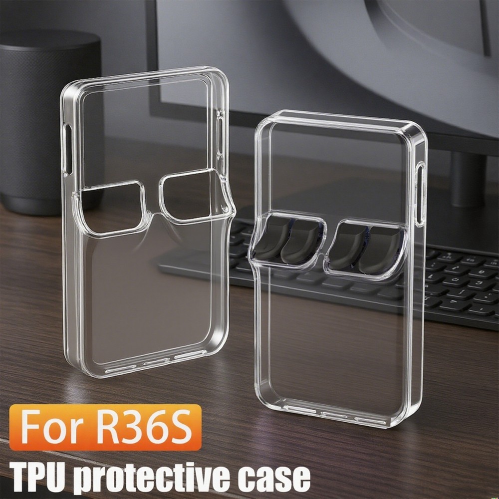 For r36s Protective Case Transparent Handheld Game Console Protective ...