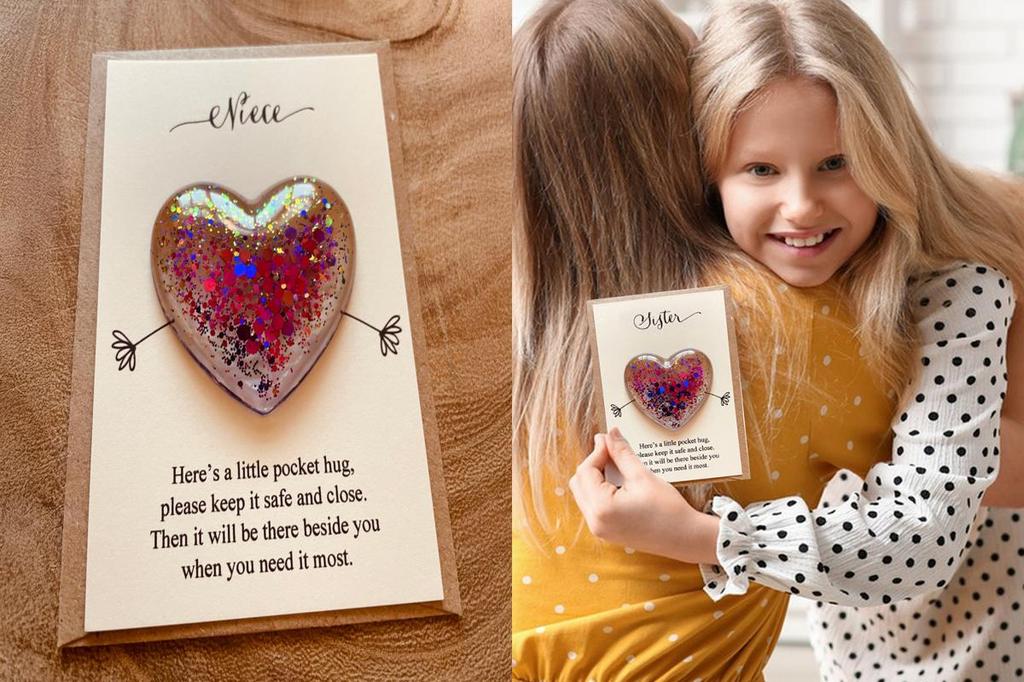 poyingtis Pocket Hug with Positive Card Pocket Hug Decor Emotional ...