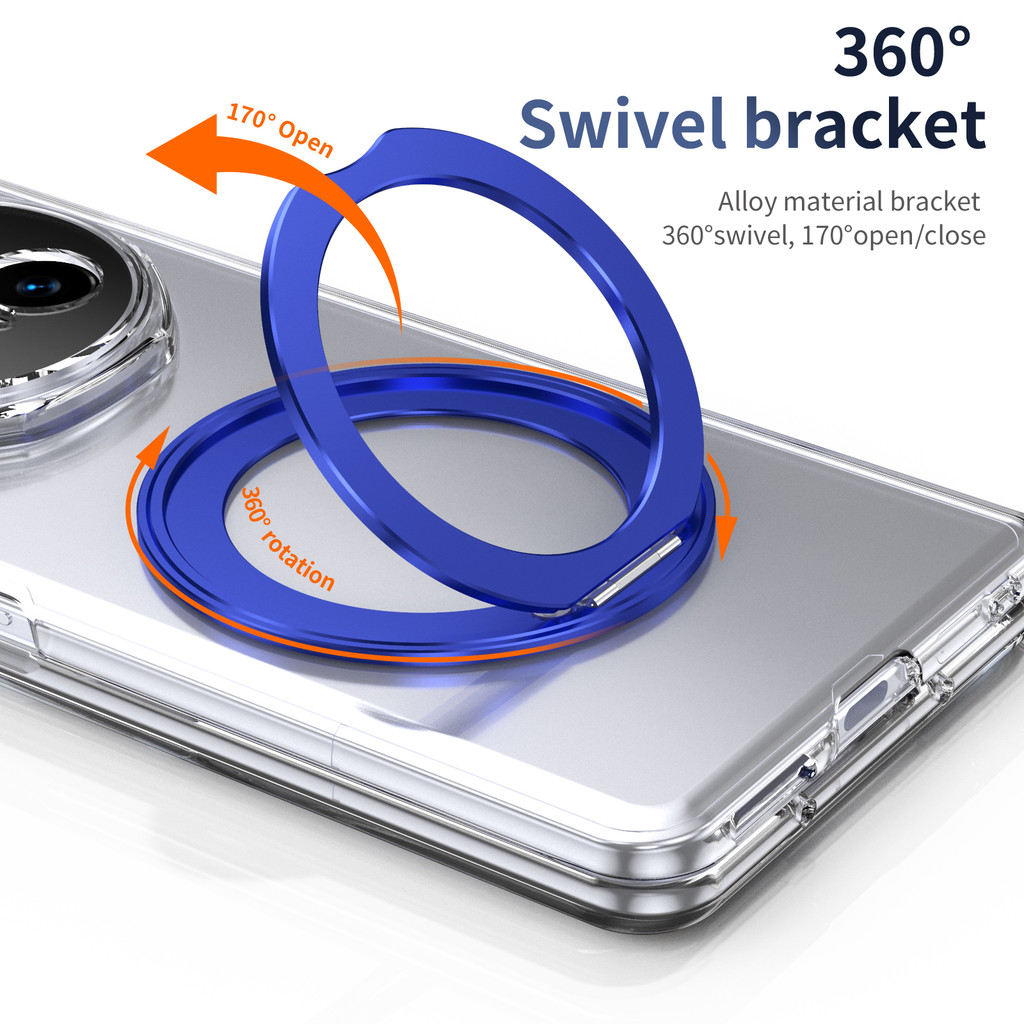 Luxury Wireless Charging Transparent Folding Case With Swivel Bracket ...